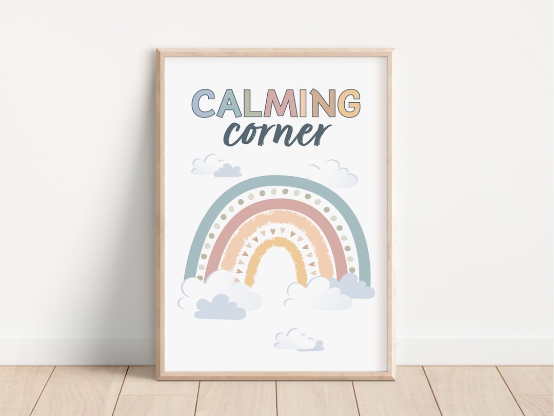 Calming Corner Poster Classroom Calm Down Decor Social Emotional Wall ...