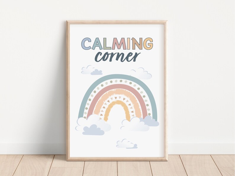 Calming Corner Poster Classroom Calm Down Decor Social Emotional Wall ...