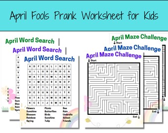 April Fool's Day PRANK Printable Word Search Puzzle and Answer Key ...