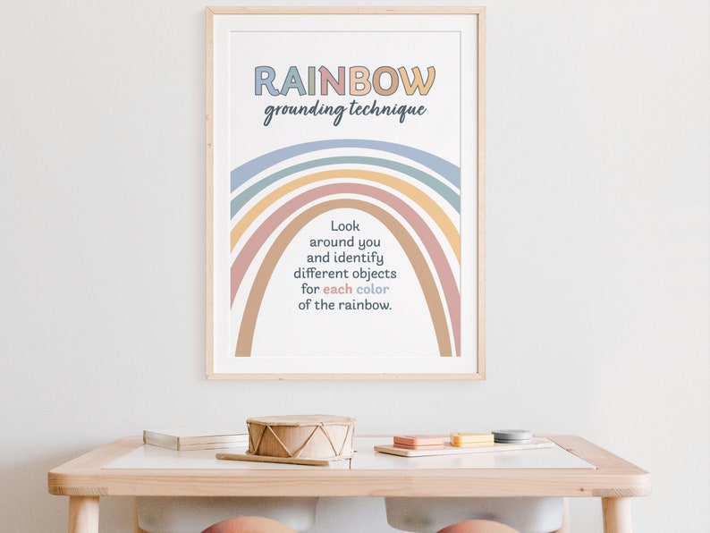 Calming Corner Poster Classroom Calm Down Rainbow Poster Classroom Wall ...