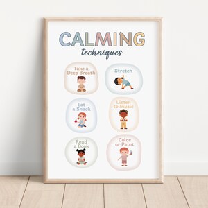 Calming Corner Poster Classroom Calm Down Decor Feelings Chart Boho ...