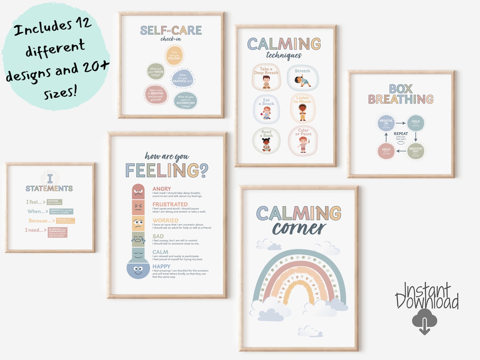 12 Calm Down Corner Posters Calm Down Kit Calming Decor Print Counselor ...