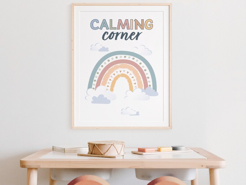 Calming Corner Poster Classroom Calm Down Decor Social Emotional Wall ...