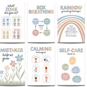 Set of 12 Boho Calm Down Corner Posters Classroom Calming Strategies ...
