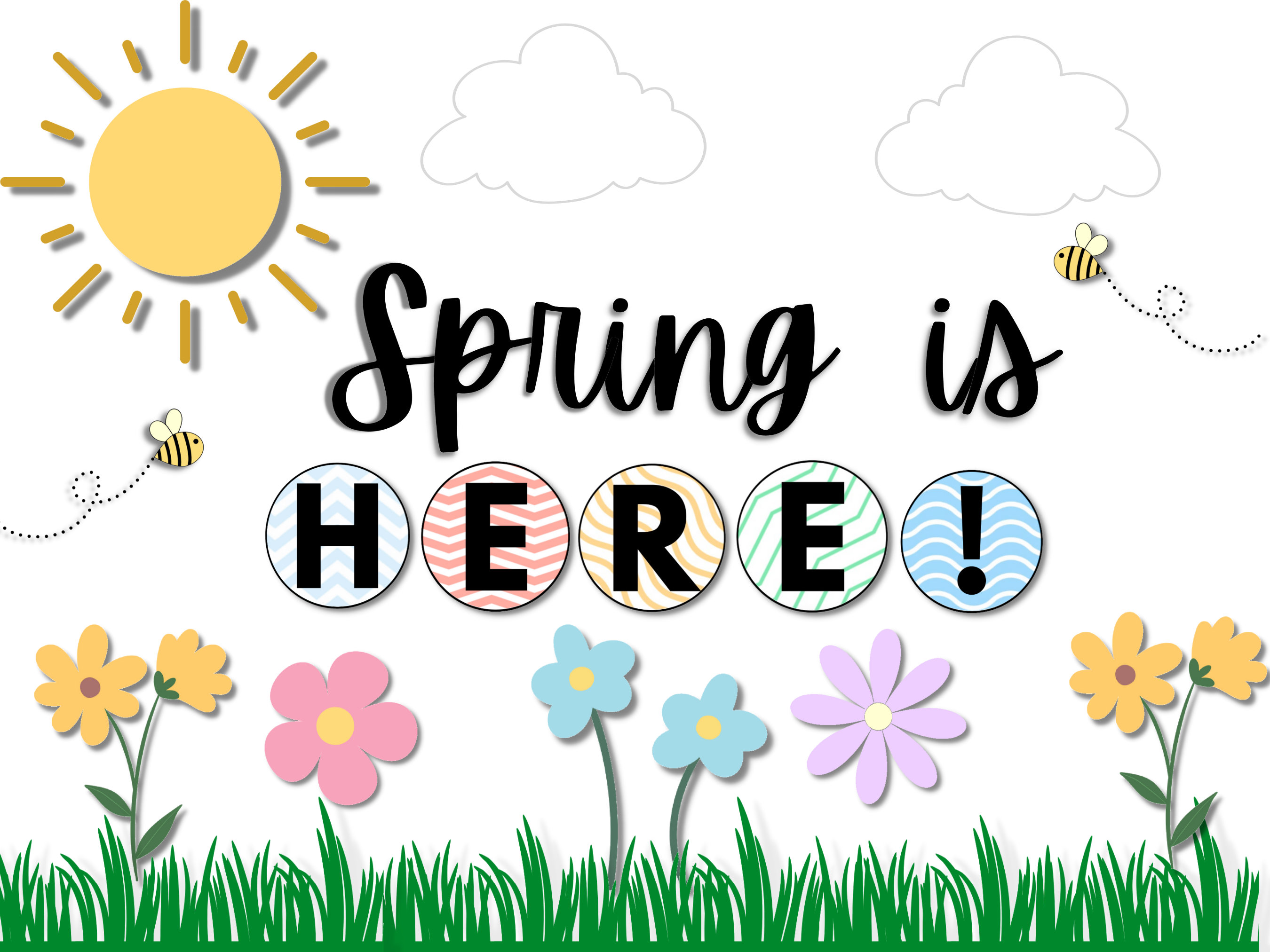 Spring Bulletin Board Set Spring Classroom Decorations Bulletin Board ...