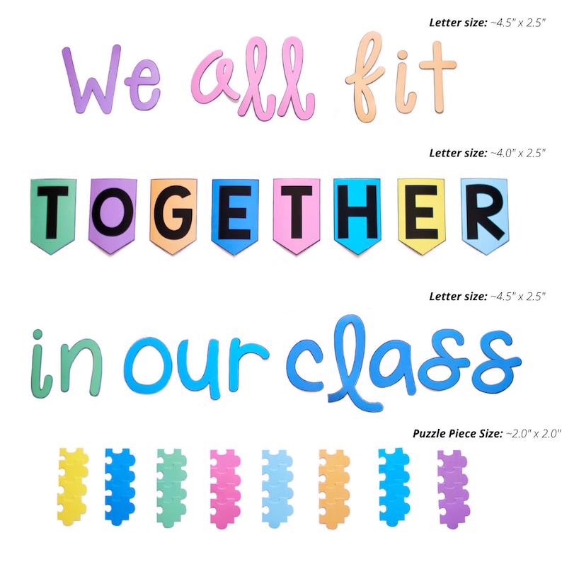 Classroom Puzzle Decoration Set Back to School Decor Bulletin Board or ...