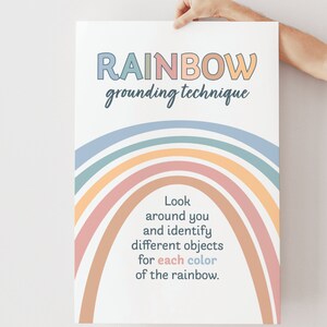 Calming Corner Poster Classroom Calm Down Rainbow Poster Classroom Wall ...