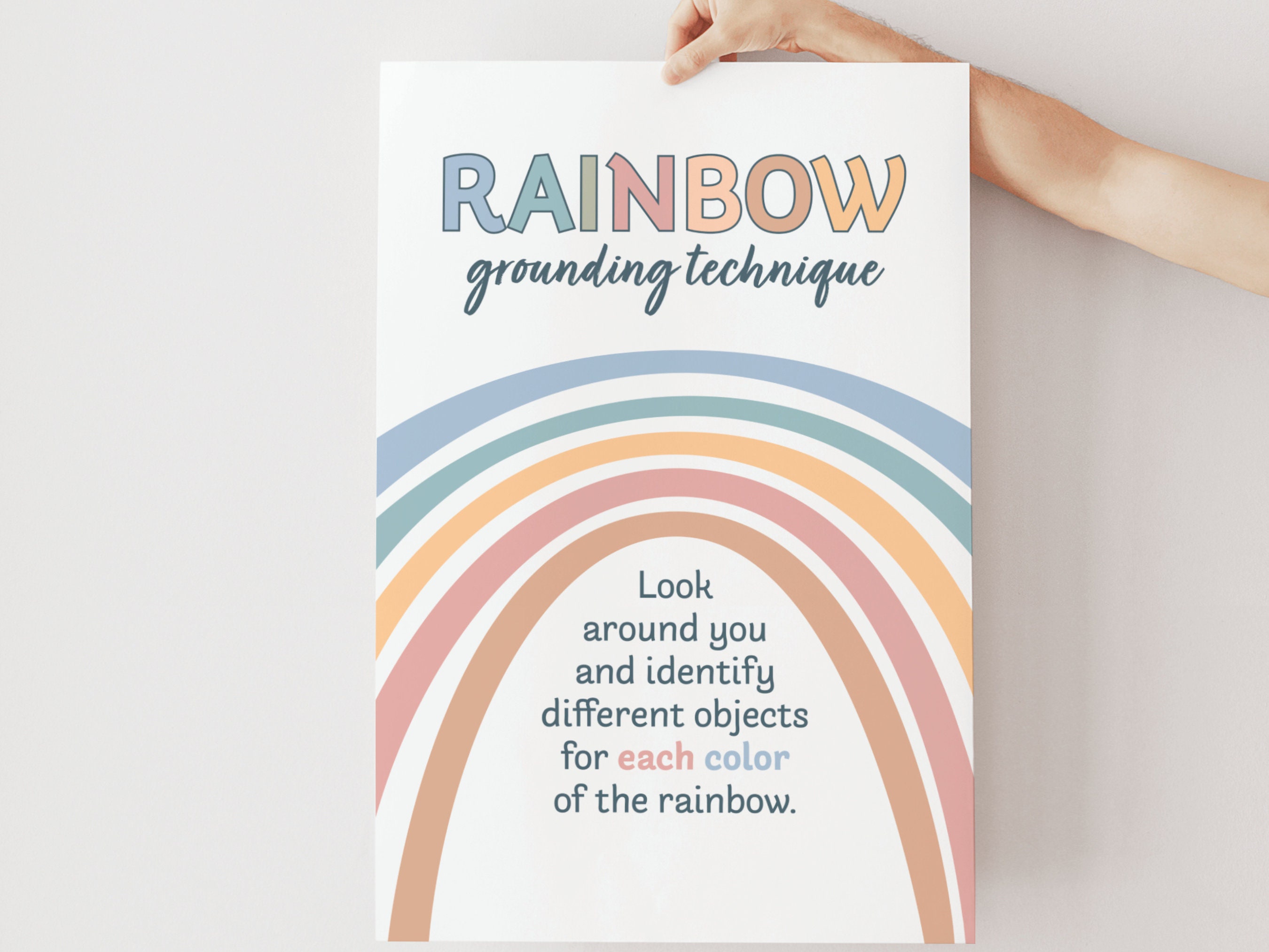 Calming Corner Poster Classroom Calm Down Rainbow Poster Classroom Wall ...