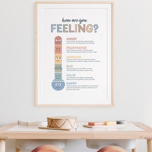 Calming Corner Poster Feelings Chart for Kids Classroom Calm Down Decor ...