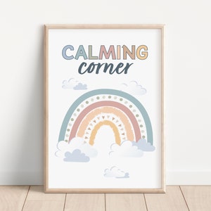 Calming Corner Poster Classroom Calm Down Decor Social Emotional Wall ...