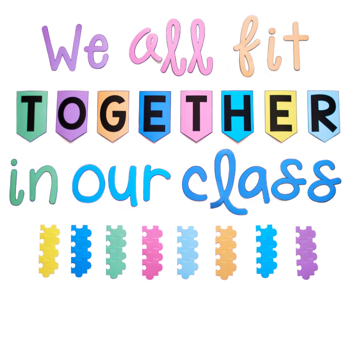 Classroom Puzzle Decoration Set Back to School Decor Bulletin Board or ...