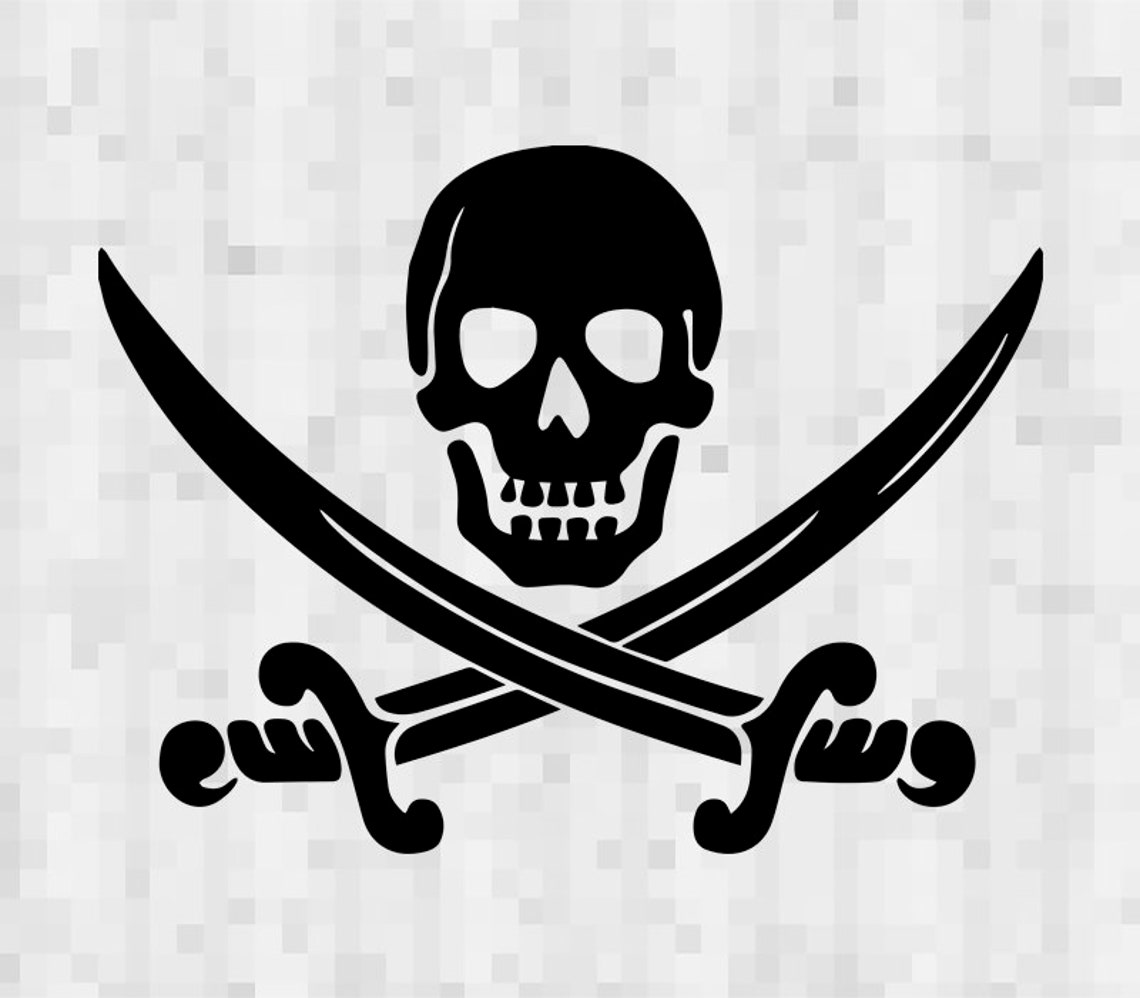 SVG Jolly Roger Clipart Vector Layered Cut File Silhouette | Etsy