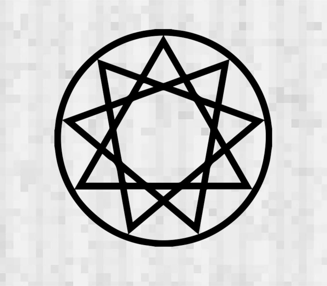 SVG Enneagram symbole Nonagrame Vector Latches Cut File | Etsy