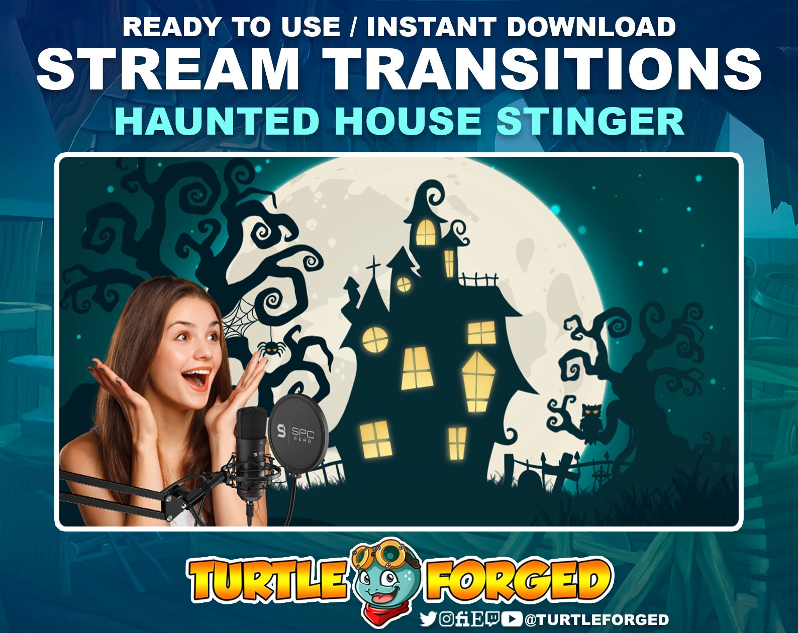 Haunted House Pop-up Stream Scene Stinger Transition | Instant Download ...