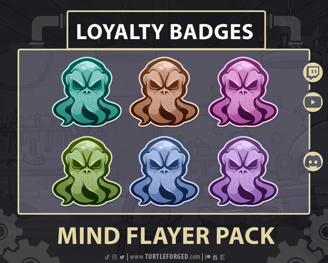 Mind Flayer Sub Badges: Horror Twitch Streamer Icons (digital Download ...