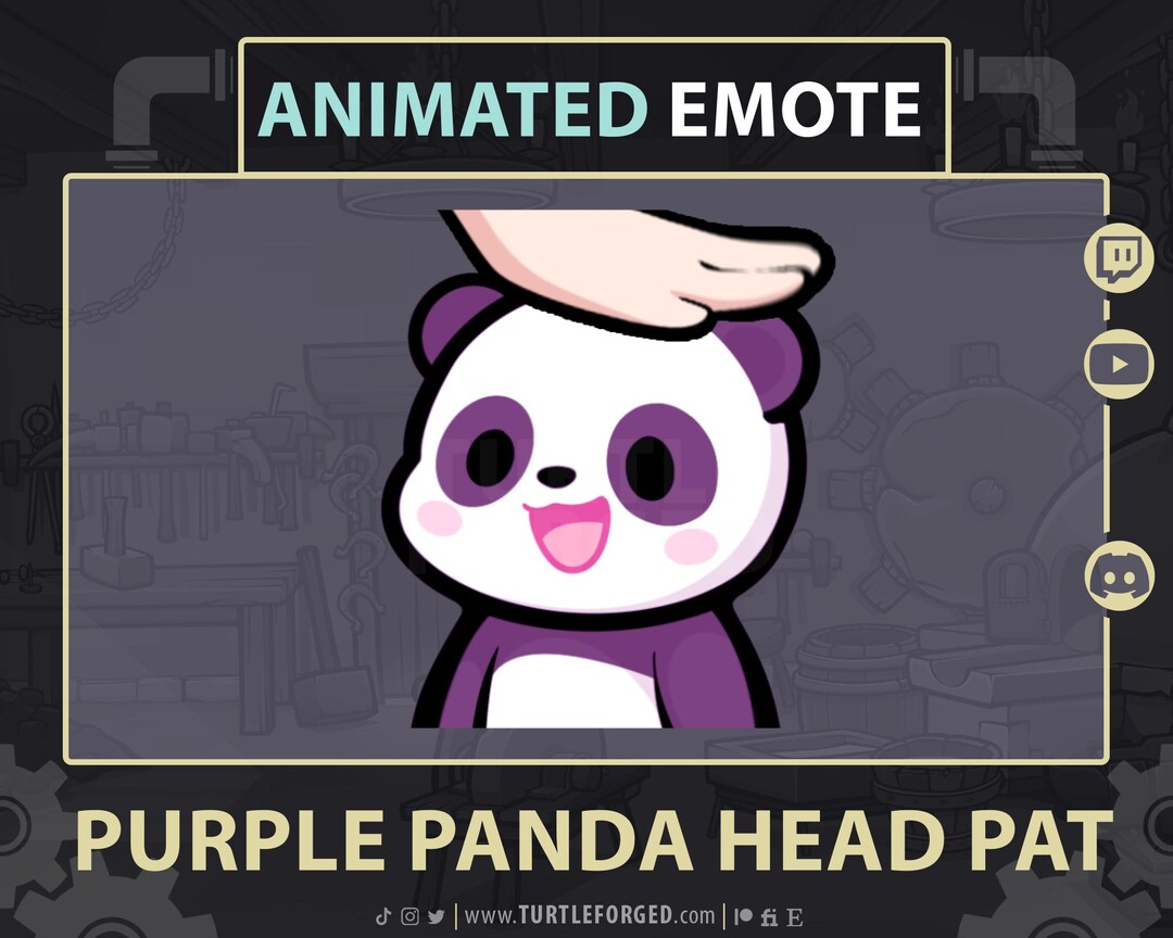 Animated Purple Panda Head Pat Emote: Twitch, Discord, Youtube (GIF ...