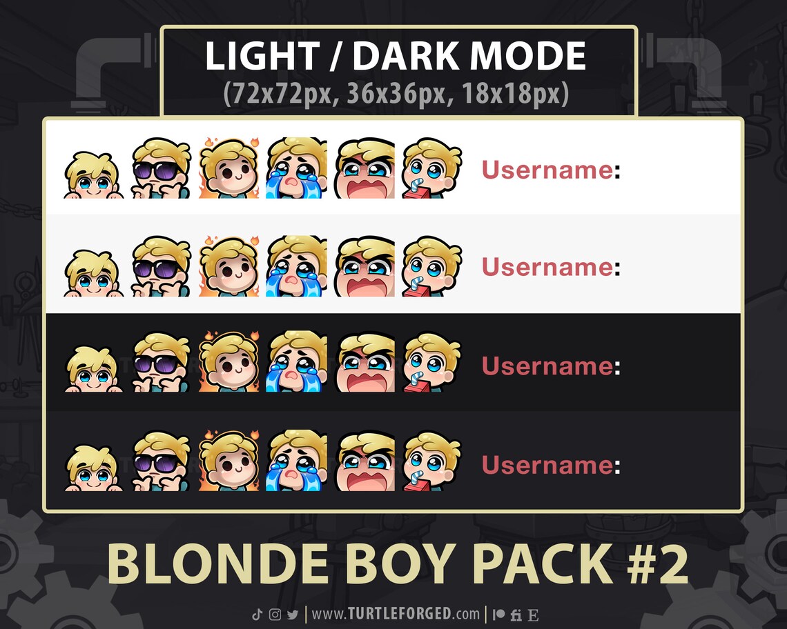 Cute Cartoon Guy Emote MEGAPACK (blonde Hair, Blue Eyes) | Includes 18 ...