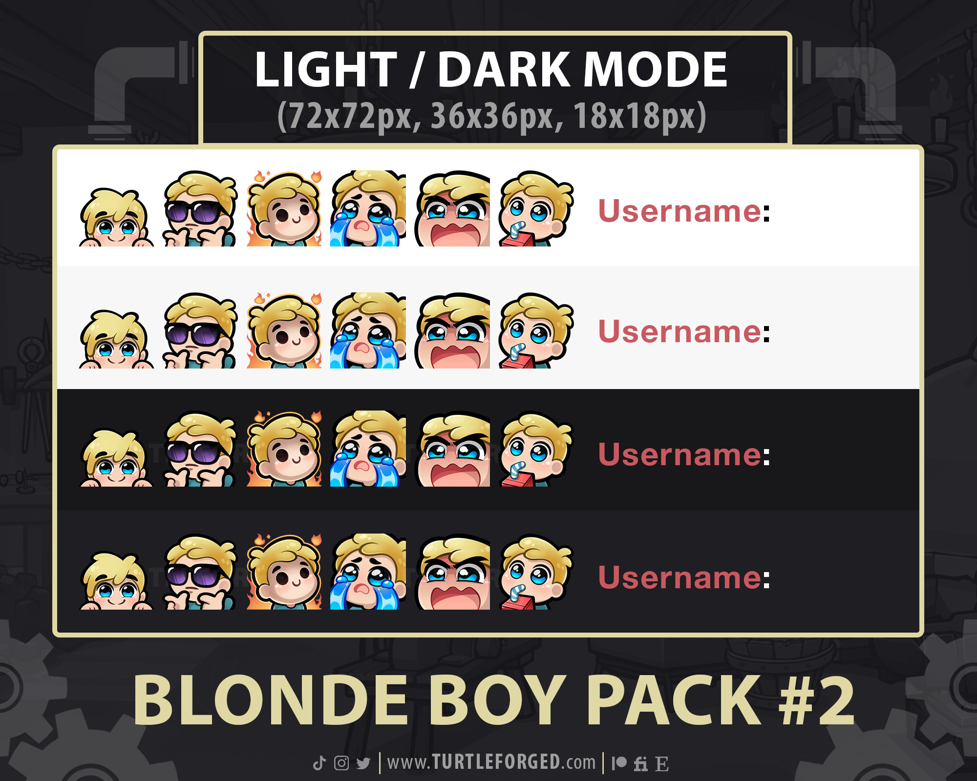 Cute Cartoon Guy Emote MEGAPACK (blonde Hair, Blue Eyes) | Includes 18 ...