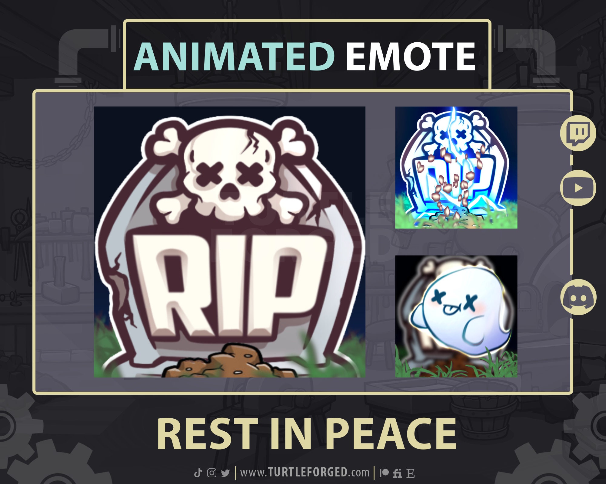 ANIMATED RIP Emote Twitch Discord Youtube // Spooky Halloween Tombstone ...