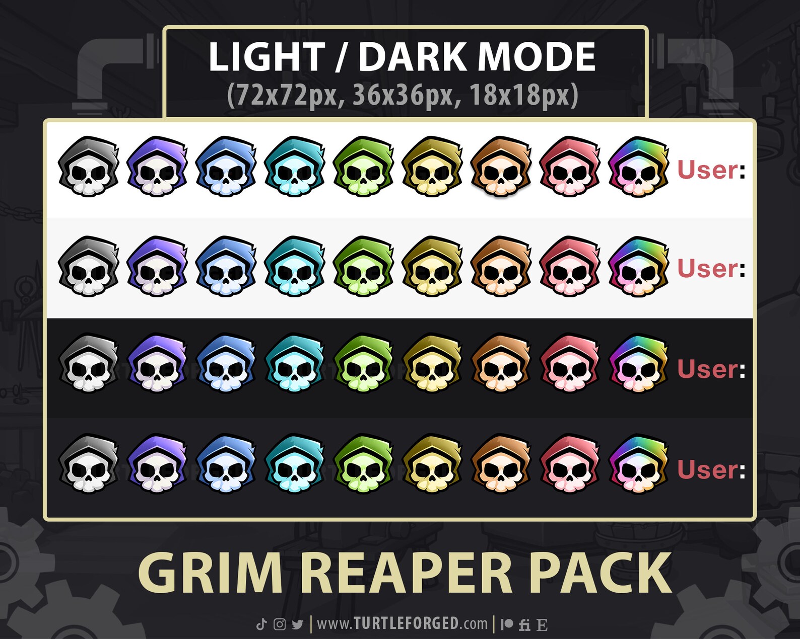 Grim Reaper Sub Badges Subscriber Loyalty Bit Twitch Icons Cartoon Grim ...