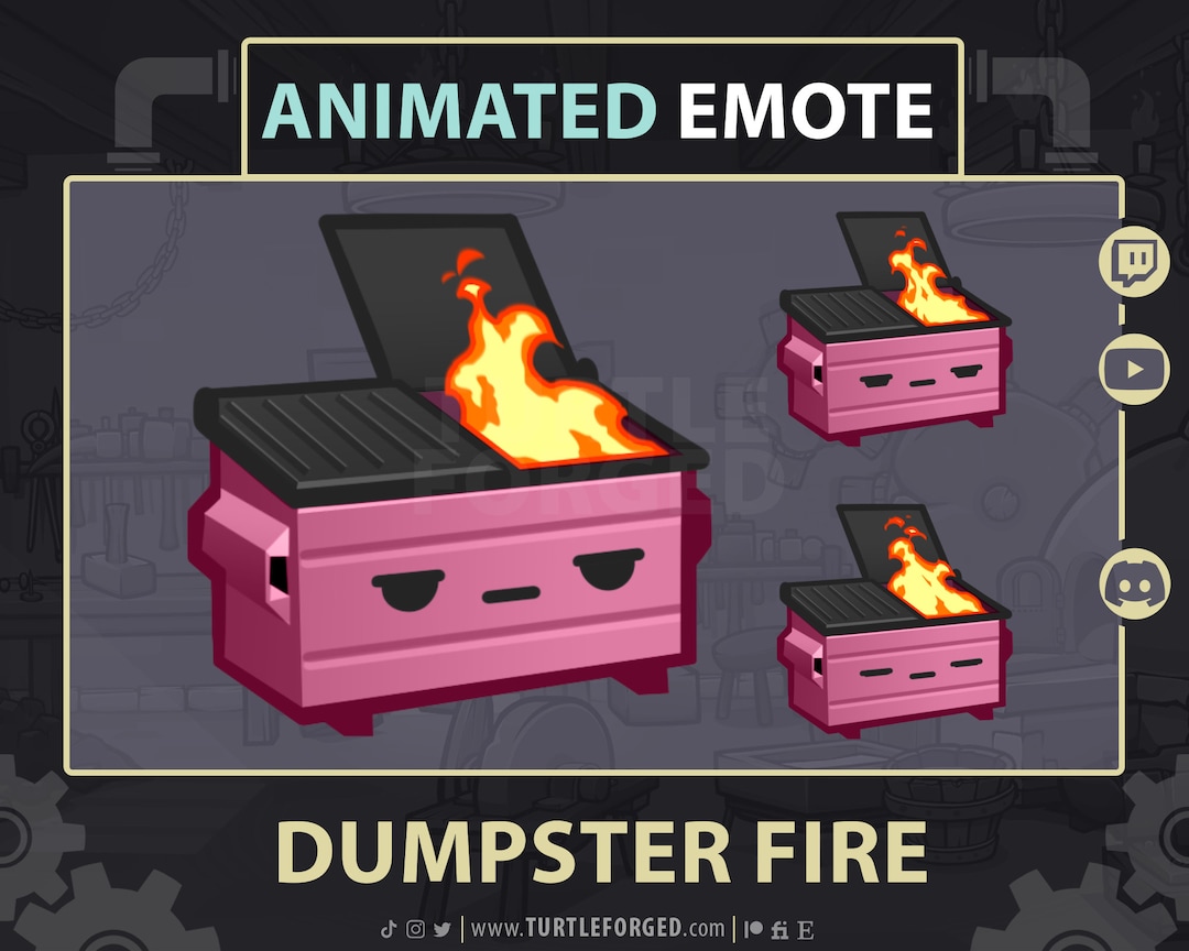 Animated Pink Dumpster Fire Emote: Twitch, Discord, Youtube (GIF ...