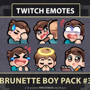 Cute Cartoon Guy Emote Pack #3 (brown Hair, Brown Eyes) | Facepalm, Ban ...