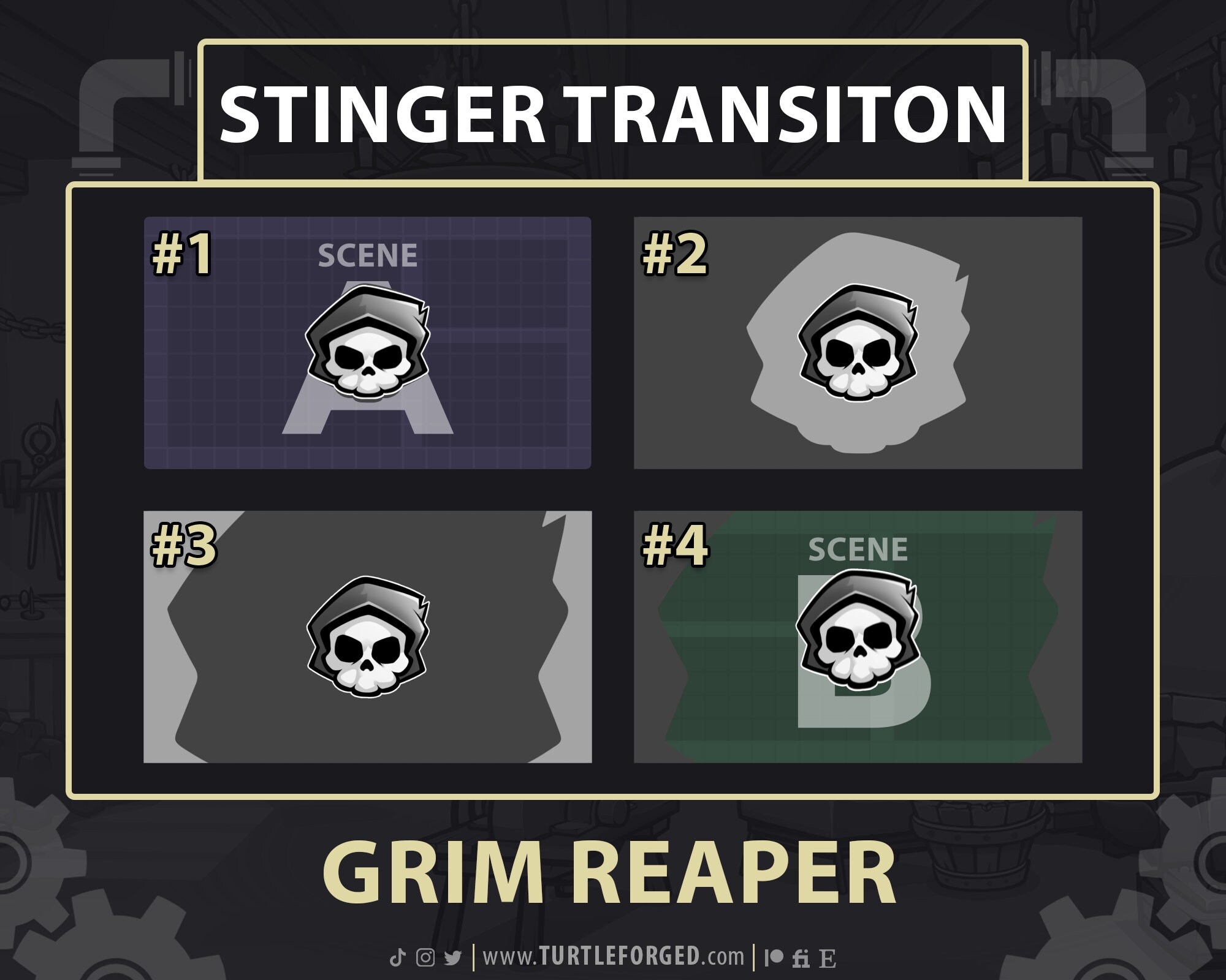 Grim Reaper Stream Stinger Transition Cartoon Grim Reaper Skull ...