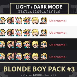 Cute Cartoon Guy Emote MEGAPACK (blonde Hair, Blue Eyes) | Includes 18 ...