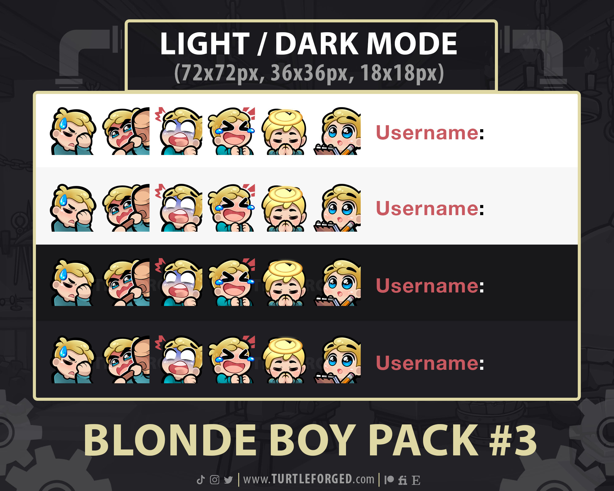 Cute Cartoon Guy Emote MEGAPACK (blonde Hair, Blue Eyes) | Includes 18 ...