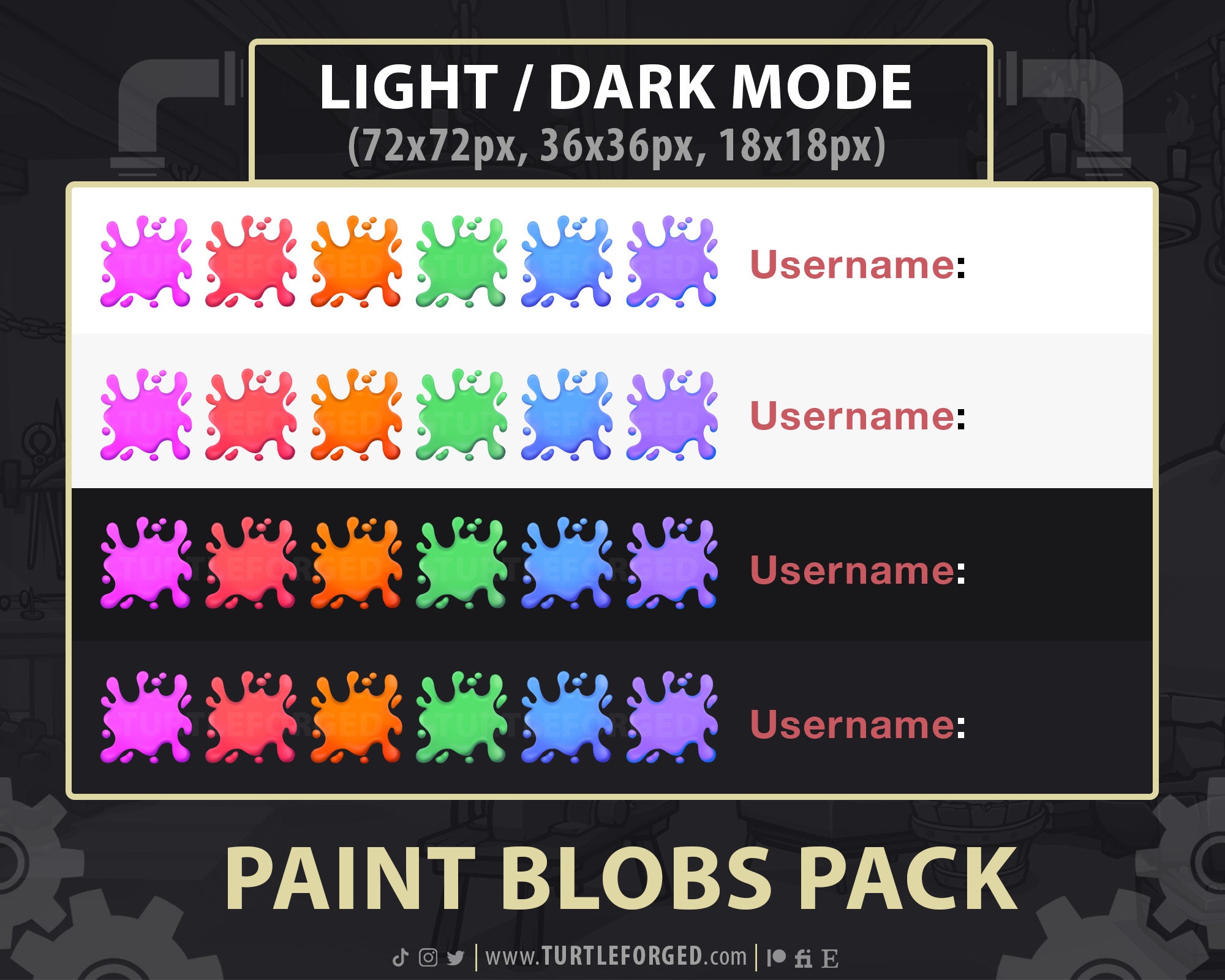 Paint Blobs Sub Badges Subscriber Loyalty Bit Twitch Youtube Discord Icons Cute Cartoon Artist ...