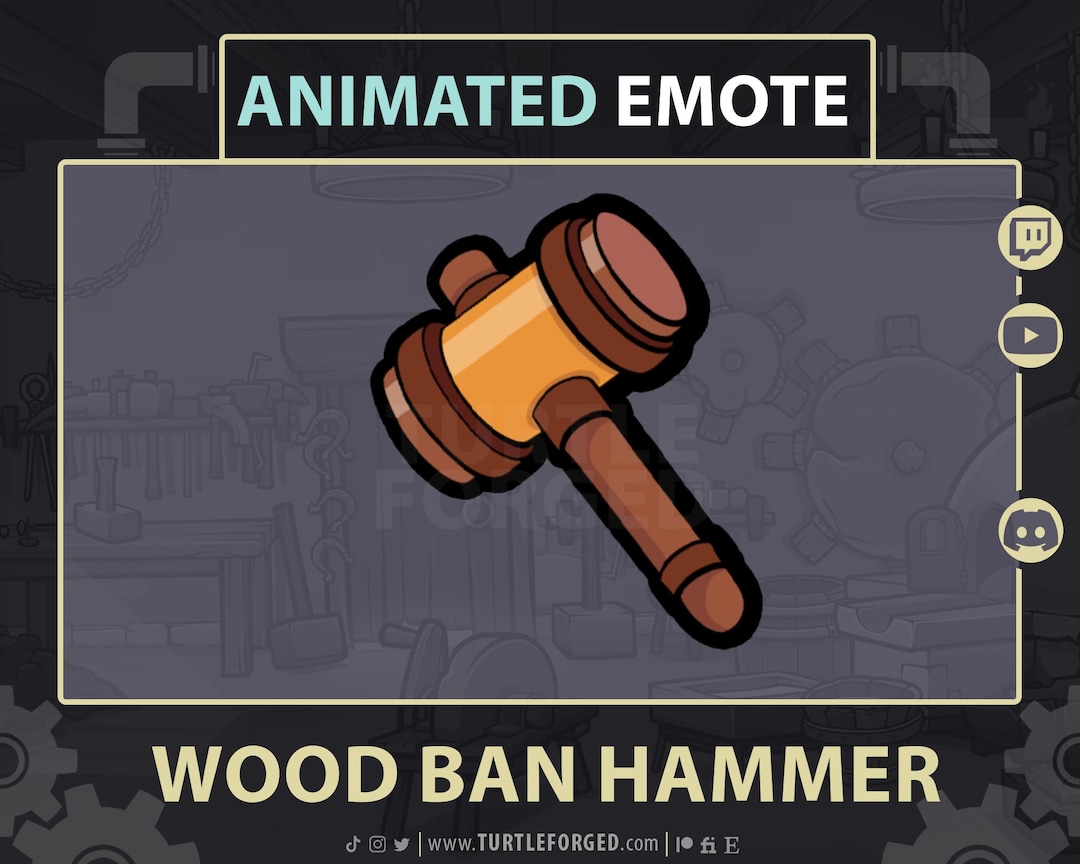 Animated Wood Ban Hammer Emote: Twitch, Discord, Youtube (GIF) - Etsy