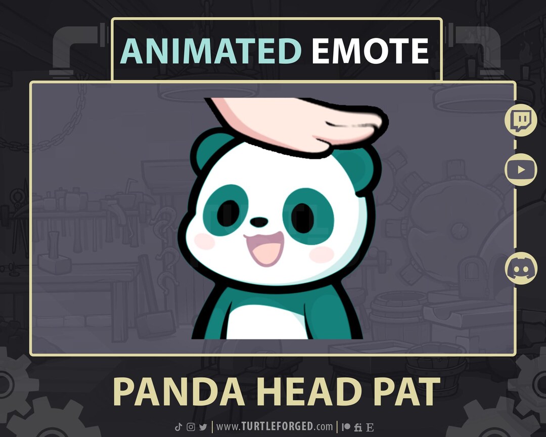 Animated Turquoise Panda Head Pat Emote: Twitch, Discord, Youtube (GIF ...
