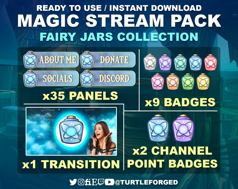 Fairy Jar Twitch Panels: Streamer Overlay Pack (x35) (digital Download ...