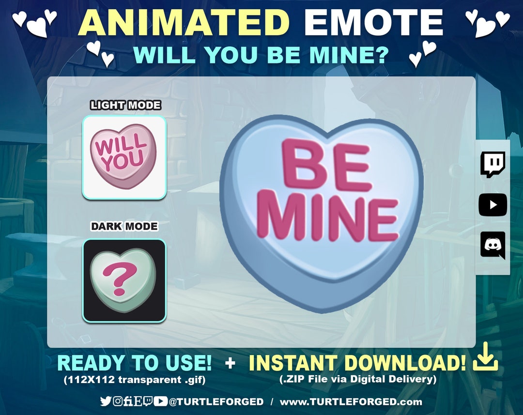 ANIMATED Candy Heart Emote | Will You Be Mine? | Animated Emotes for ...