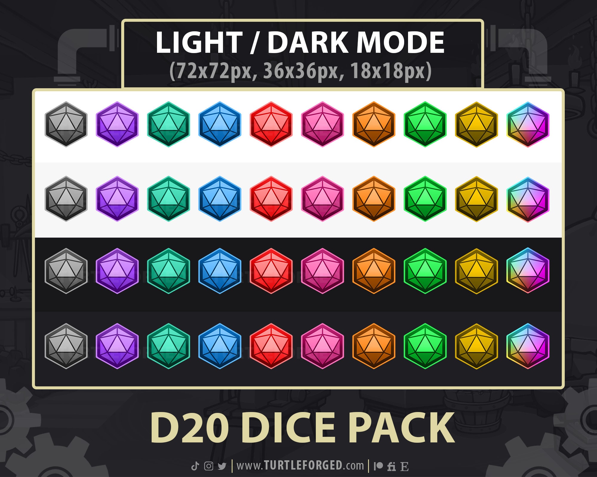 D20 Dice BUNDLE PACK X2 Animated Emotes X10 Subscriber Loyalty Badges ...