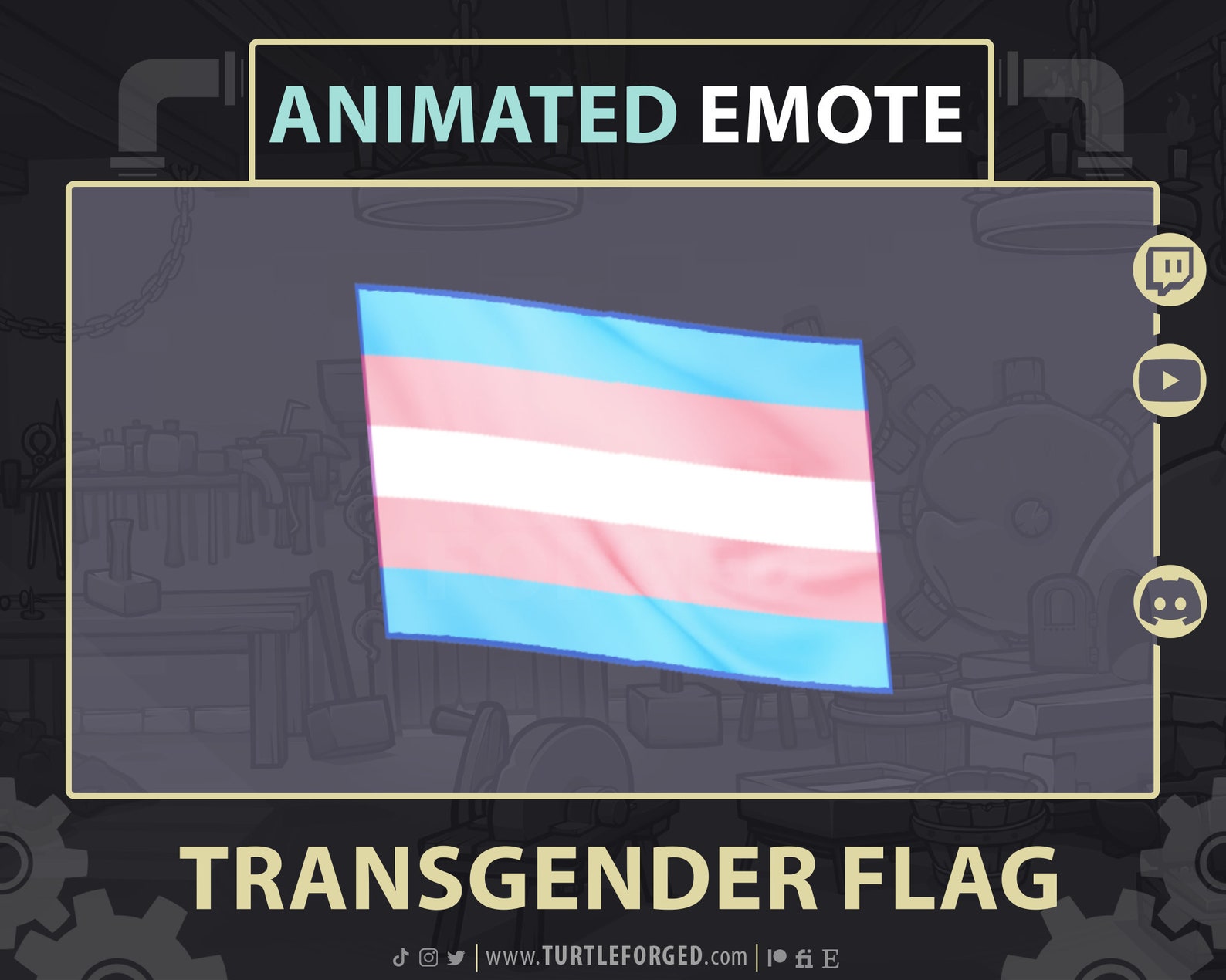 Animated Transgender Pride Flag Emote: Twitch, Discord, Youtube (GIF ...