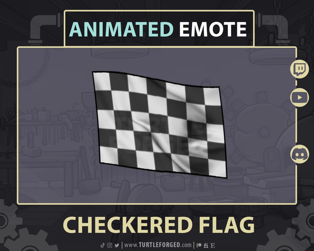 Animated Checkered Flag Emote: Racing Streamer Graphic (digital ...