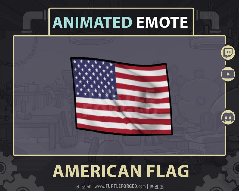 ANIMATED American Flag Emote - Twitch Discord Youtube! // USA Stars ...