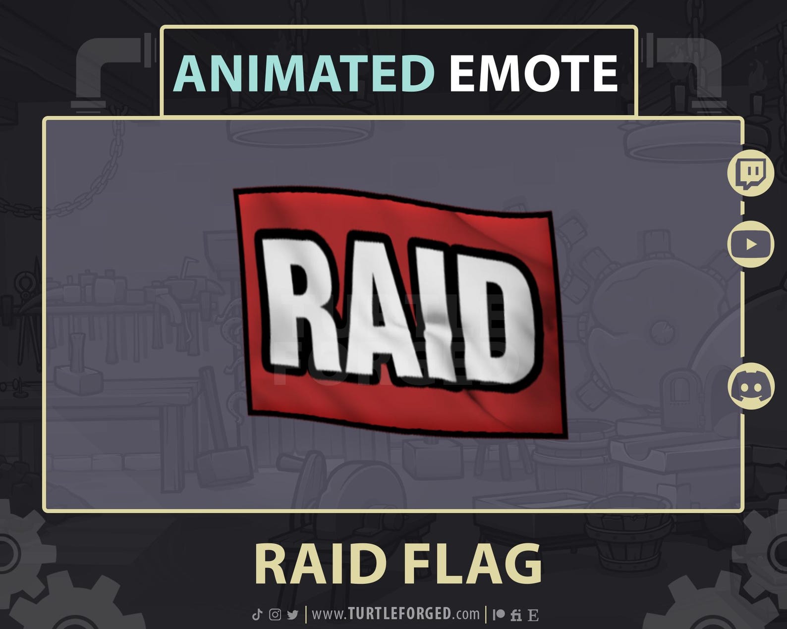 Animated RAID Flag Emote: Twitch/discord/youtube (GIF Digital Download ...