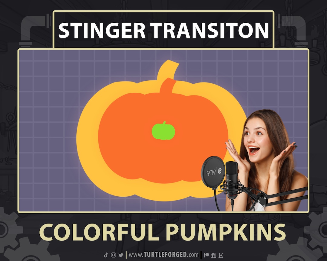 Halloween Pumpkin Stream Stinger Transition: Animated Cartoon (digital ...