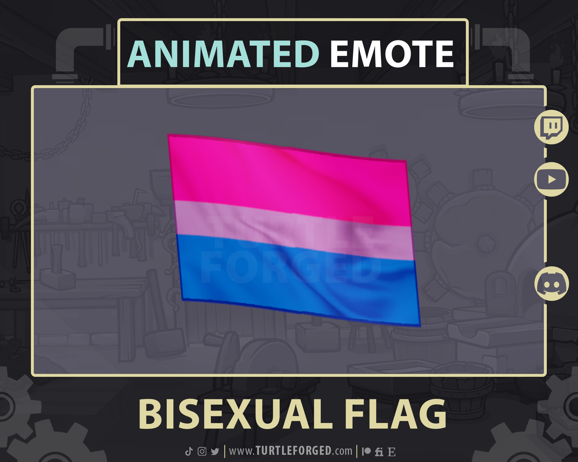 Animated Bi Pride Flag Emote: Twitch, Discord, Youtube (GIF Digital ...