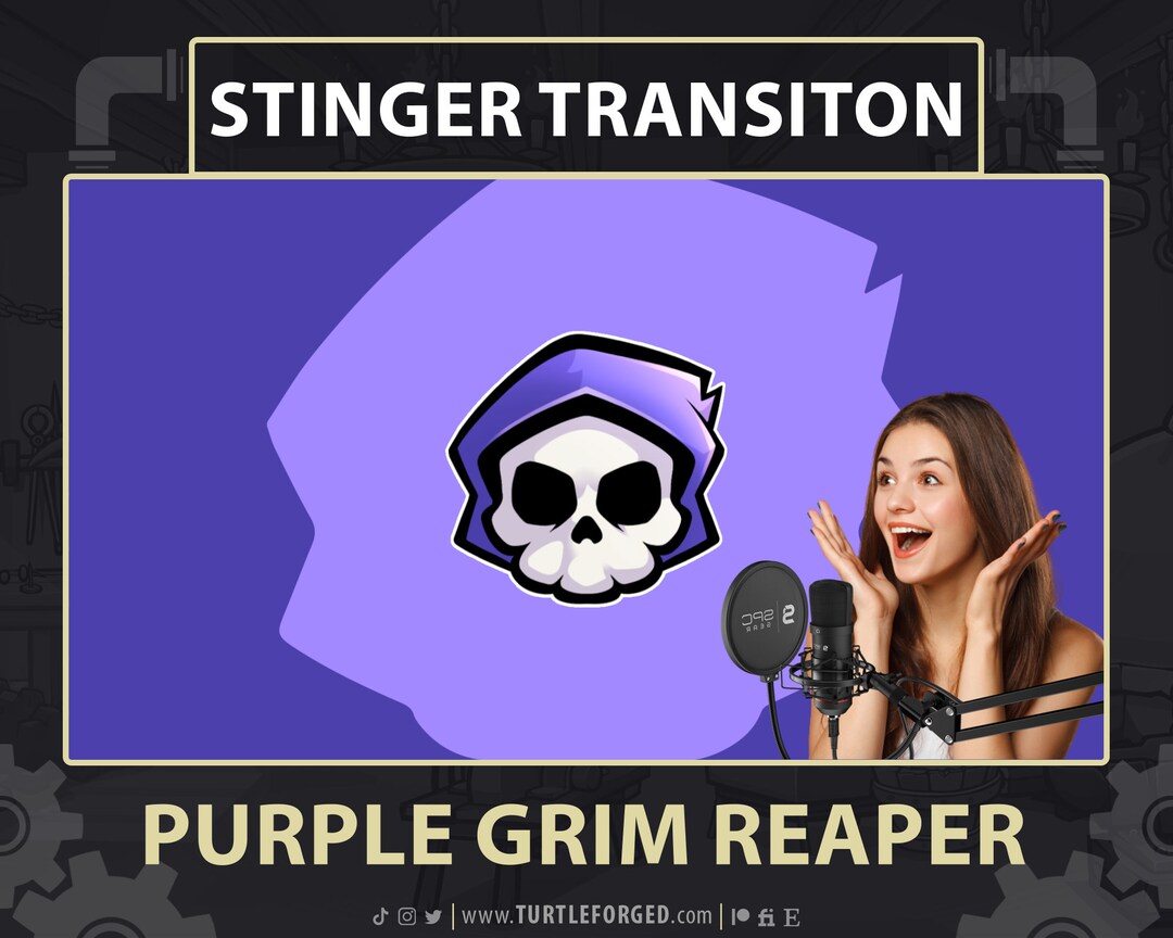 Purple Grim Reaper Stream Stinger Transition | Cartoon Grim Reaper ...