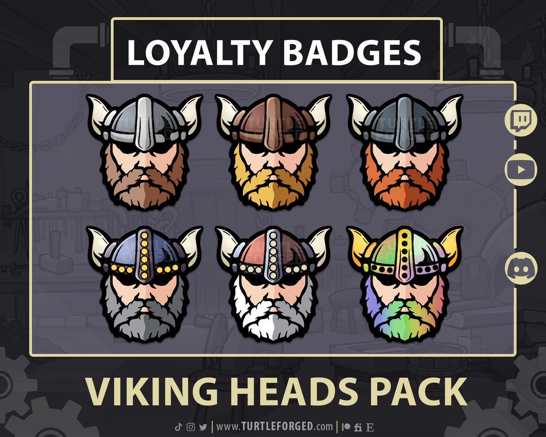 Viking Warrior Subscriber/loyalty/bit Badges | Cool Clean Cartoon ...