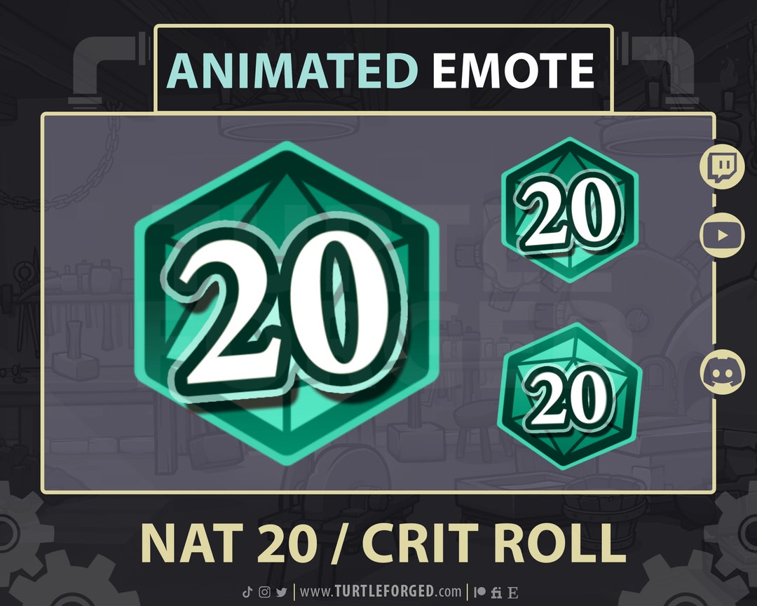 ANIMATED Nat 20 / D20 Crit Emote Twitch Discord Youtube // Critical ...