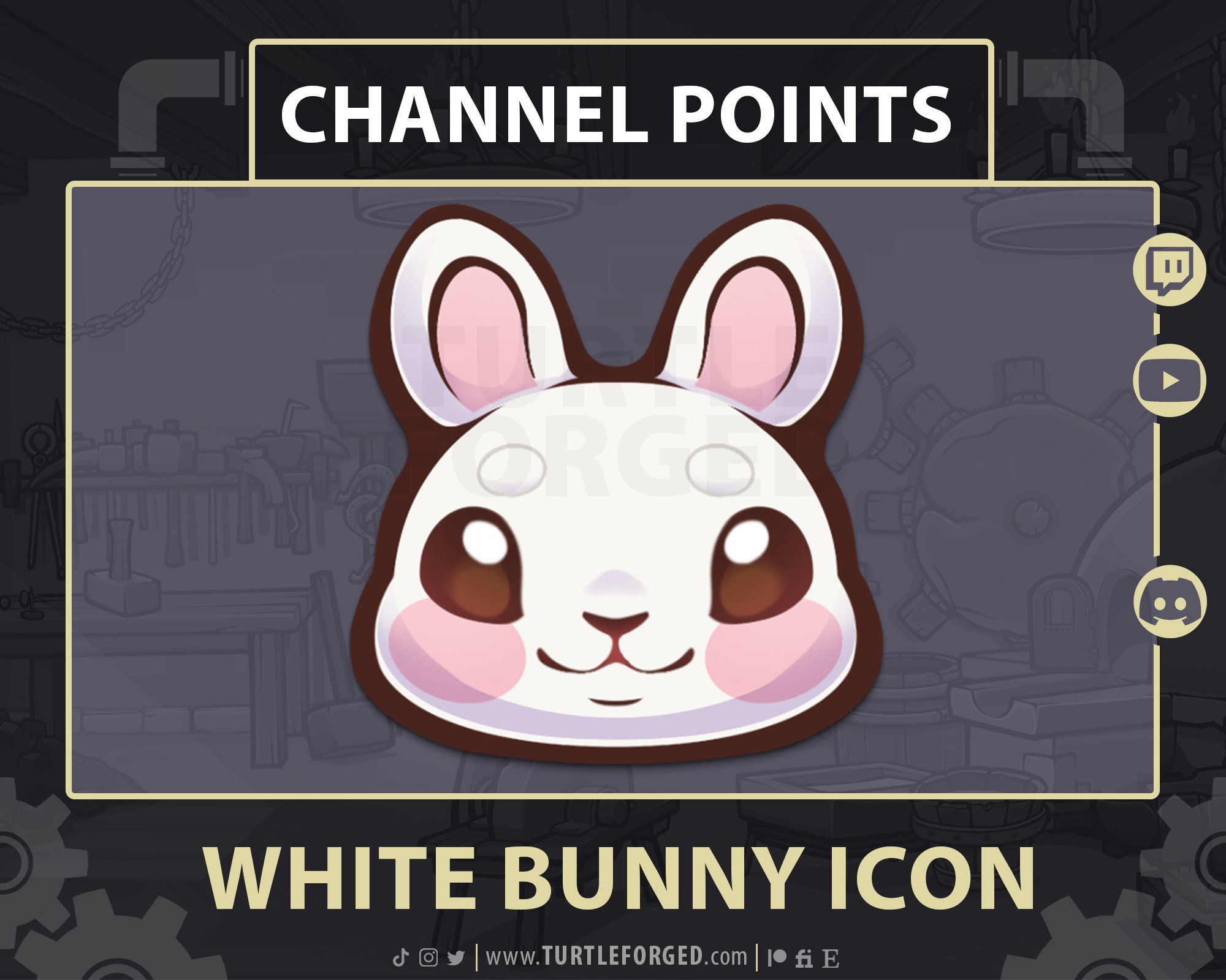 White Bunny Channel Points Twitch Discord Icon Bit Badge - Etsy
