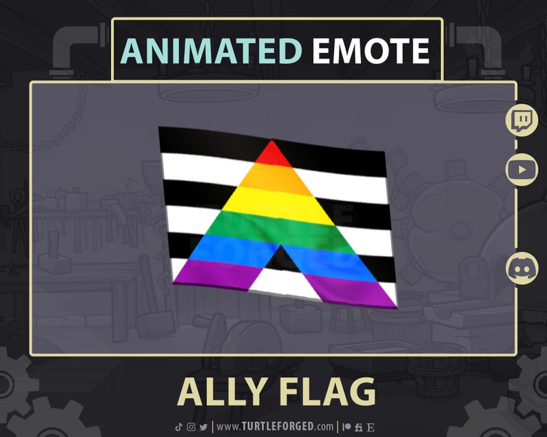 Animated Ally Pride Flag Emote: Twitch, Discord, Youtube (GIF Digital ...