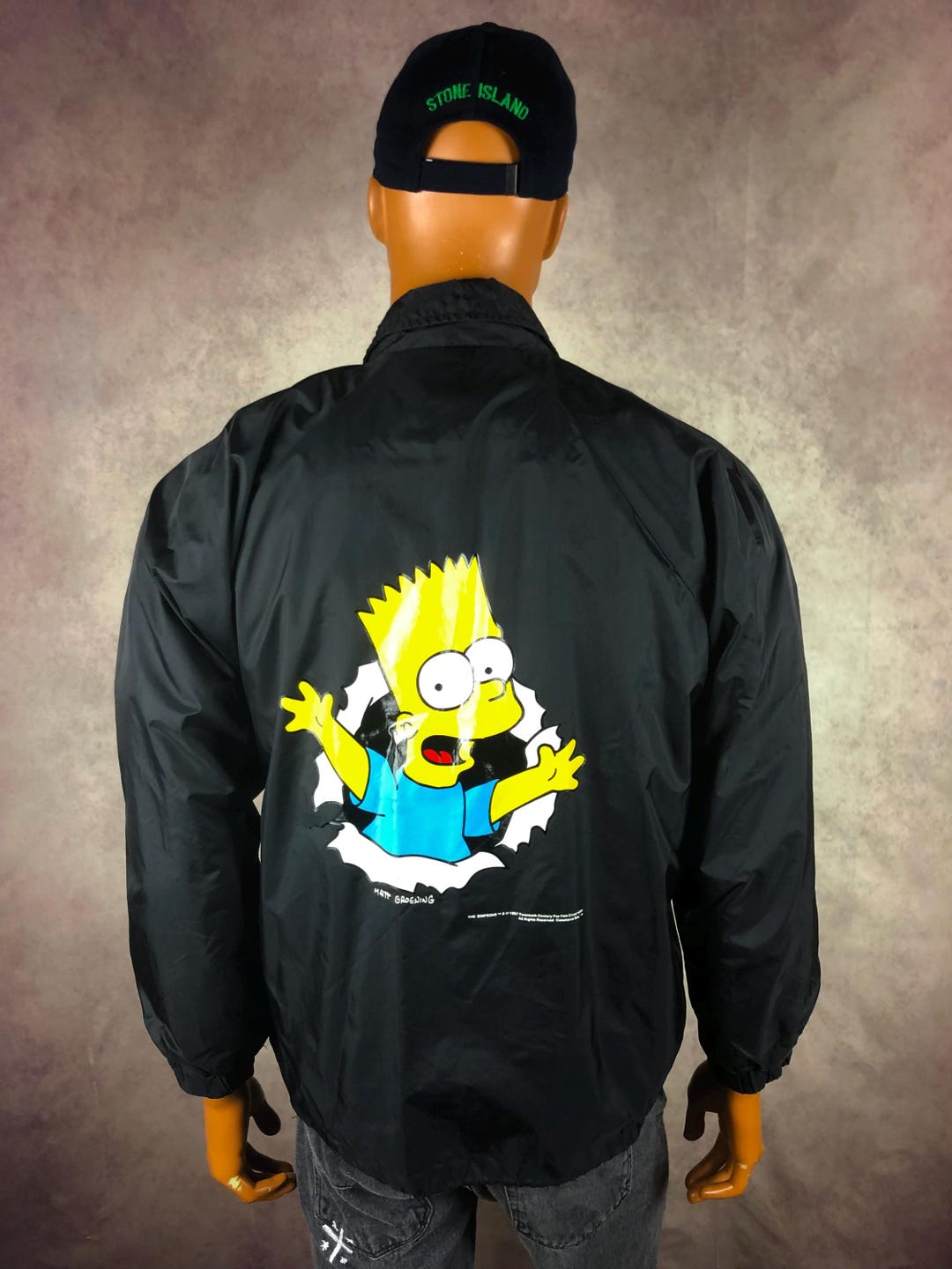 Vintage 1997 USA the Simpsons Jacket Dakota Windbreaker Homer Bart Lisa ...