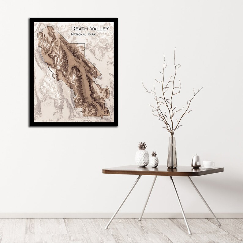 Death Valley Topographic Map Art Print National Park Poster | Etsy