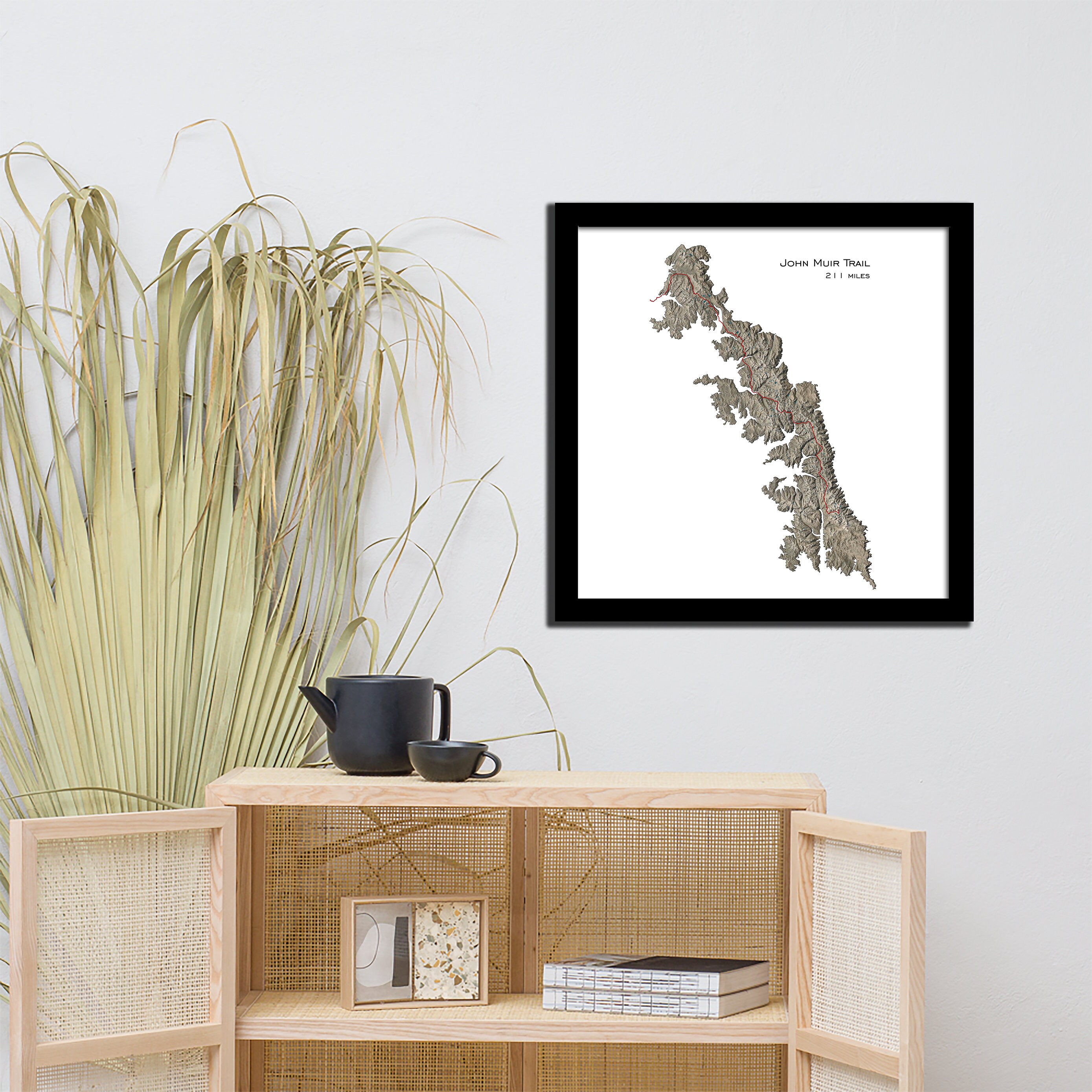 John Muir Trail Map High Sierra Map Poster, JMT Topographic Art - Etsy