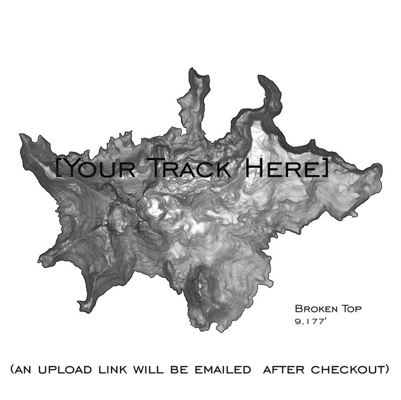 Broken Top Topographic Map Art Print Oregon Artwork Framed | Etsy